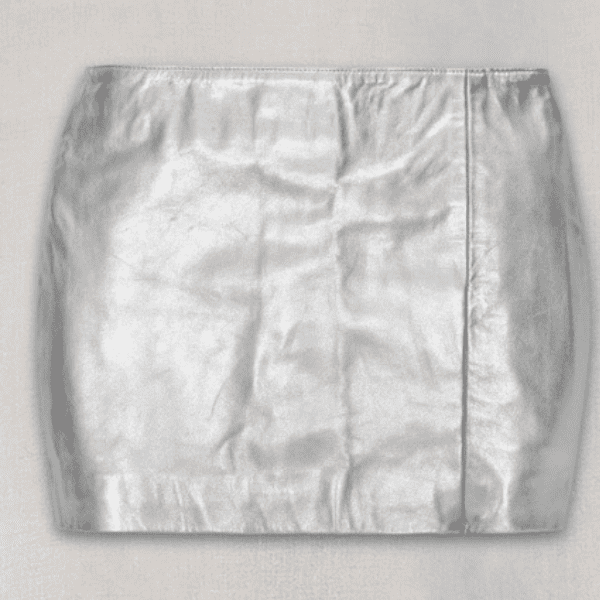 Silver Adjustable Slit Leather Skirt - XEBOI
